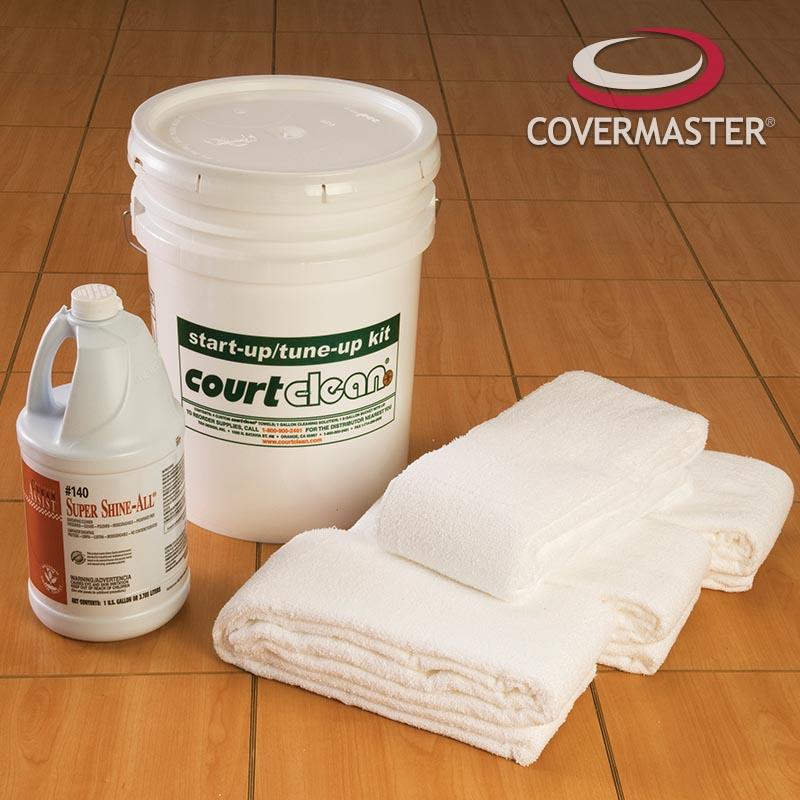 Gym Hardwood Floor Cleaner startup kit | 4 Courtclean Cloth Towels, 1 ...